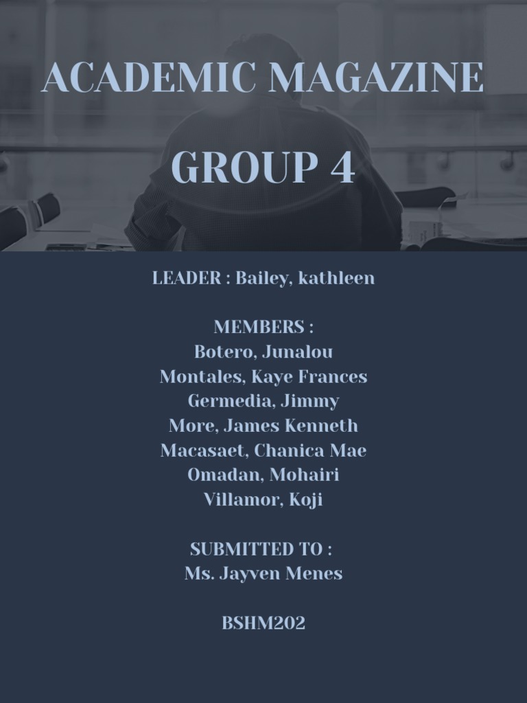 Academic Magazine: Group 4 | PDF | Foods | Employment