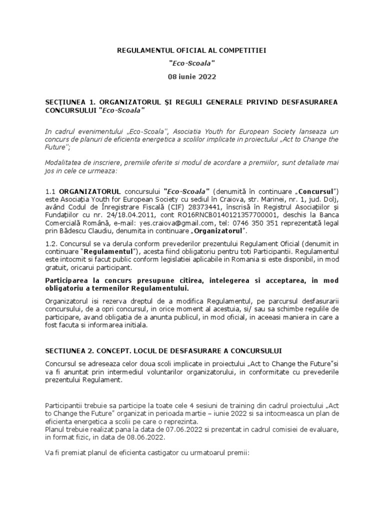 Regulament Competitie | PDF