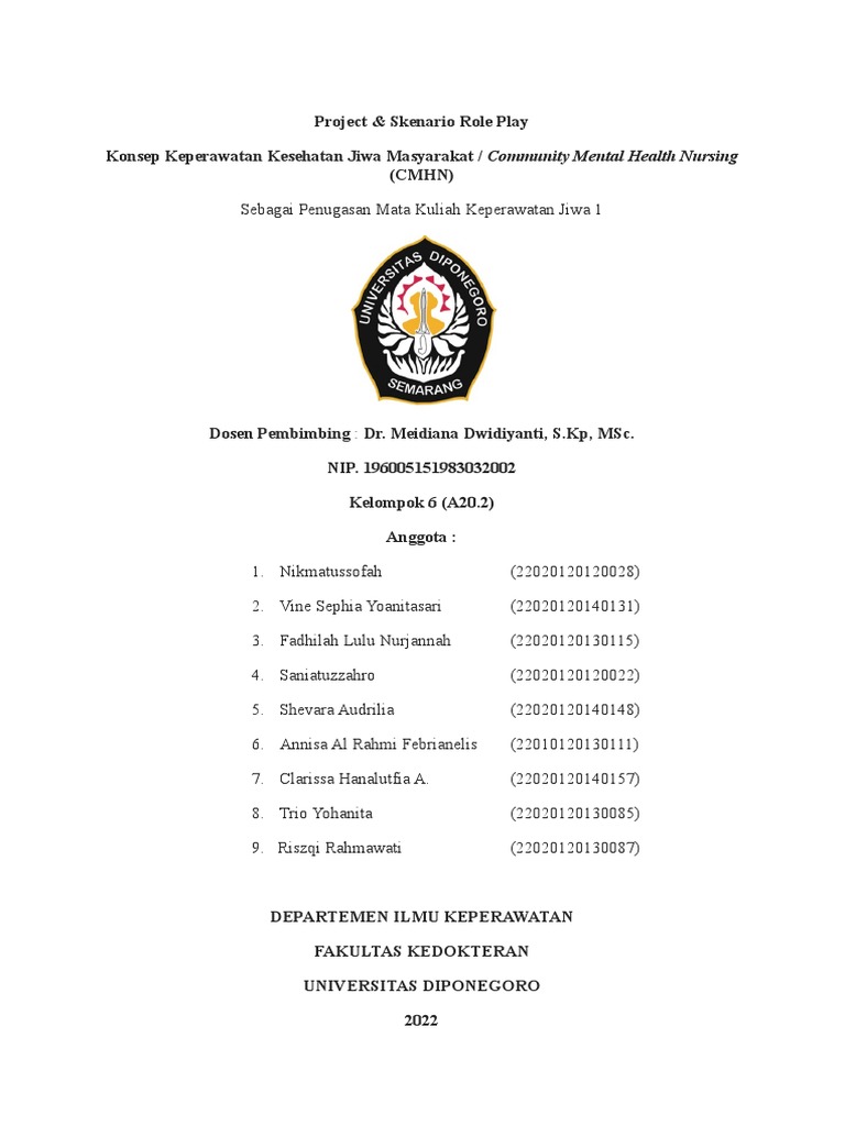 Kelompok 6 - A20.2 - Makalah Konsep Keperawatan Jiwa Masyarakat - Community Mental Health ...