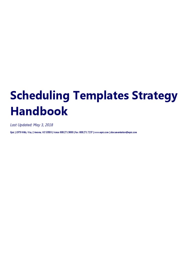 Scheduling Templates Strategy Handbook | PDF | Project Management ...