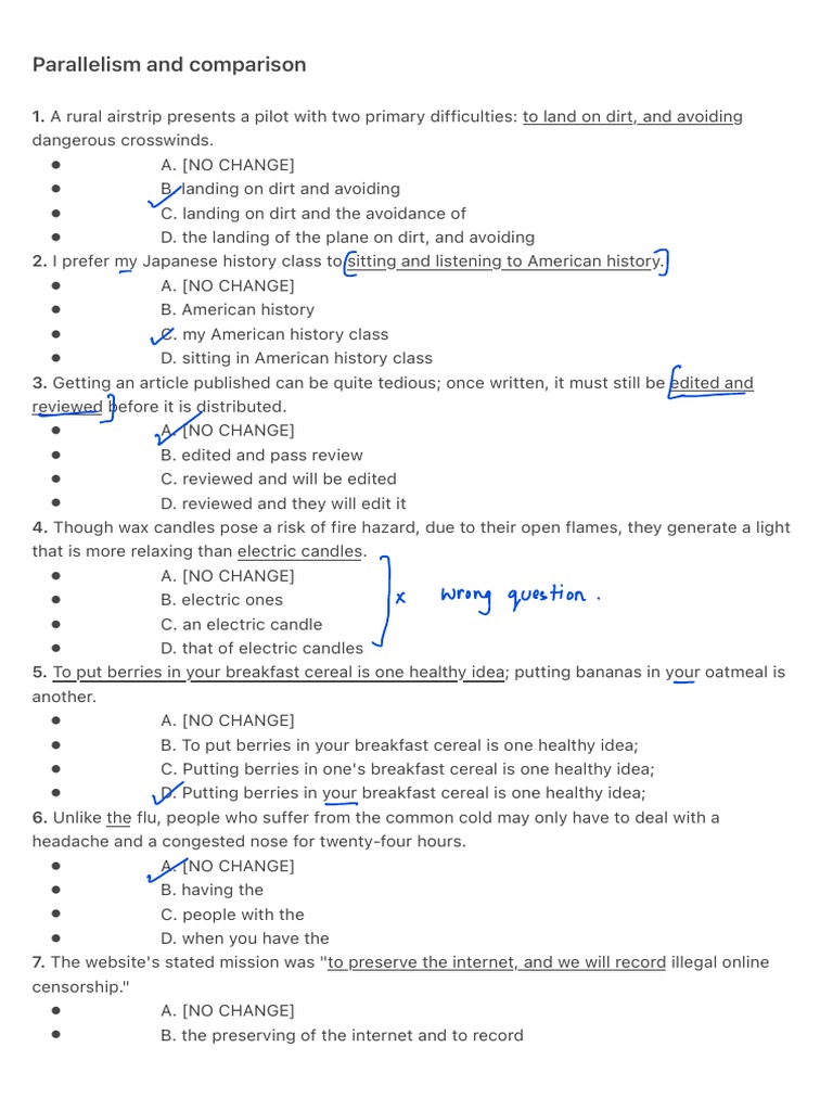 Parallelism and Comparison | PDF