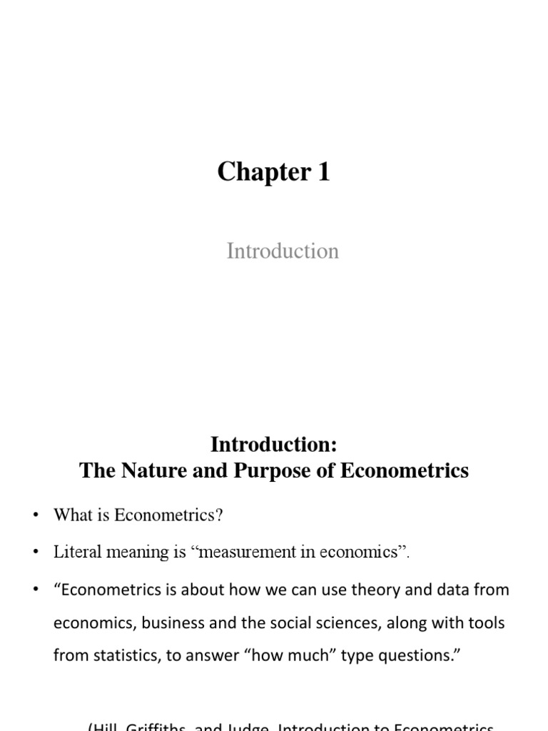 Chapter 1 Pdf Econometrics Statistics
