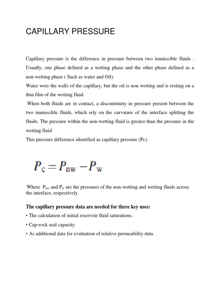 4 Capillary Pressure | PDF