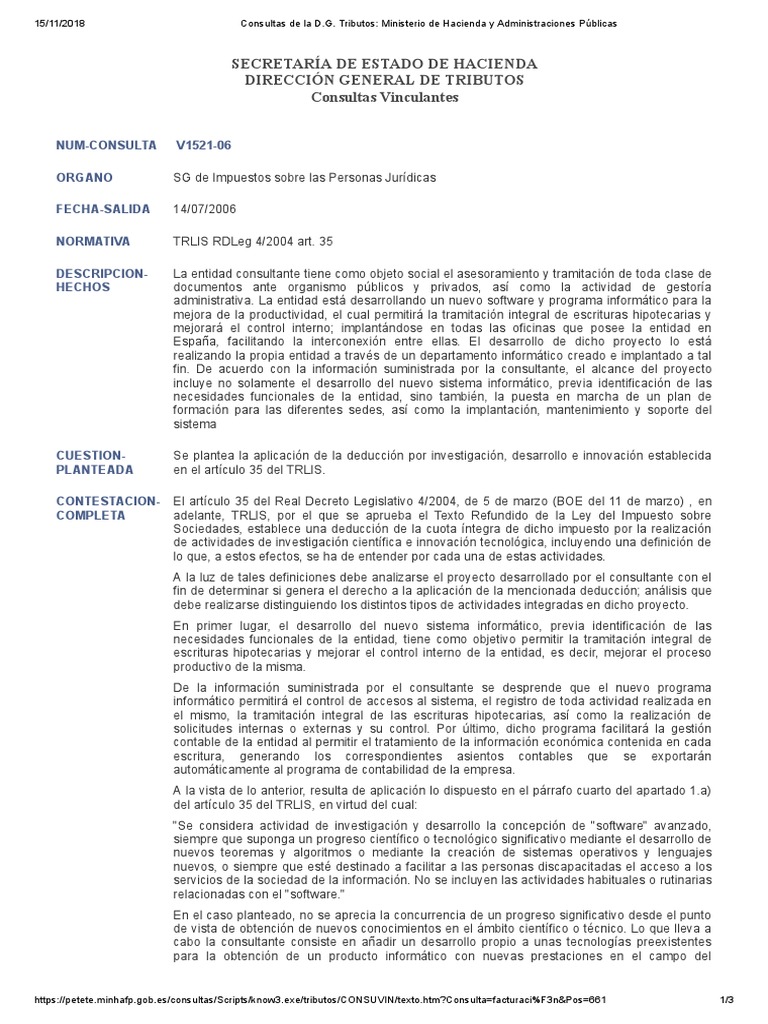 V1521-06 Consultas de La D.G. Tributos - Ministerio de Hacienda y ... V1521-06 Consultas de La D.G. Tributos - Ministerio de Hacienda y ...