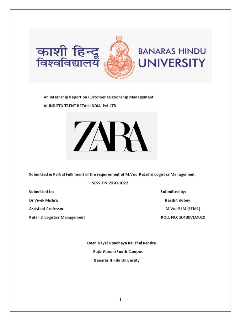 An Internship Report On Customer Relationship Management | PDF ...