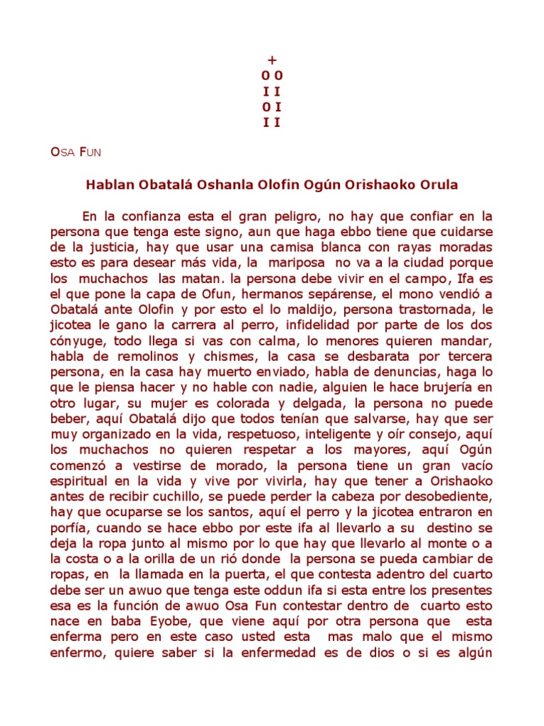 Osa Fun | PDF | Santeria | Religiones religiosas