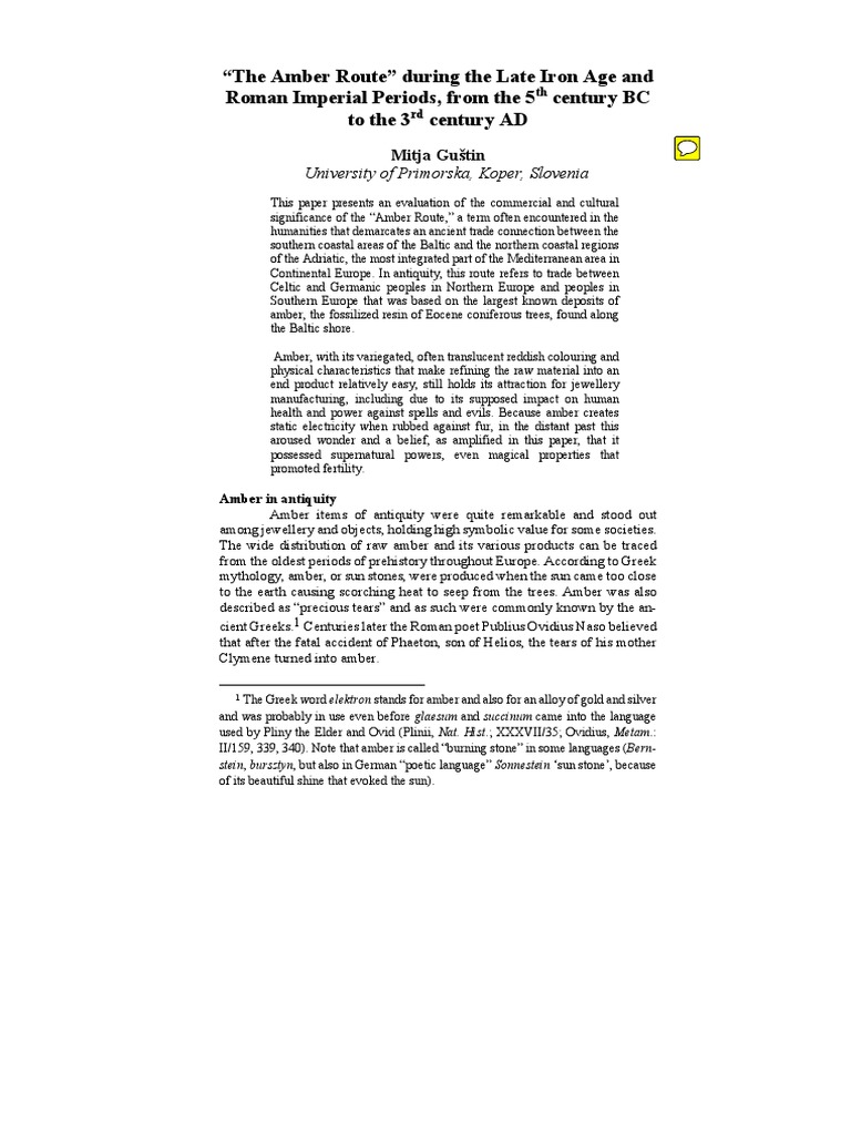 The Amber Route: Trade and Significance | PDF | Celts | Amber