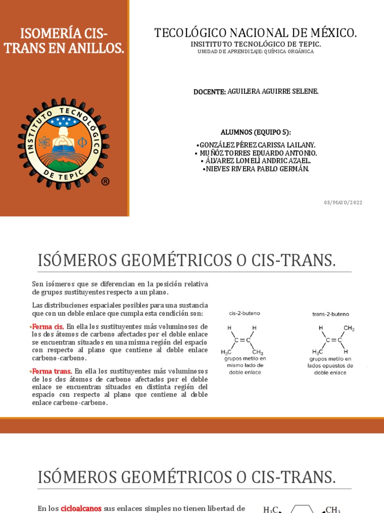 7 Isomería Cis-Trans en Anillos | PDF | Isómero | Estereoquímica