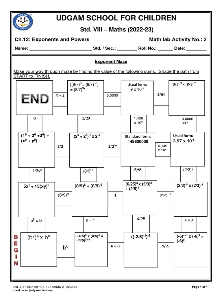 Grade 8 - Math Lab - Activity 2 - Ch.12 | PDF