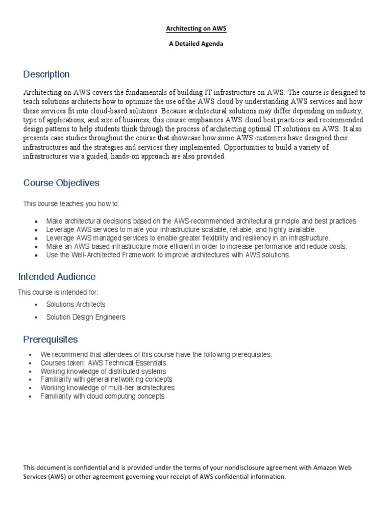 Architecting Aws Days 2 4 | PDF | Amazon Web Services | Cloud Computing