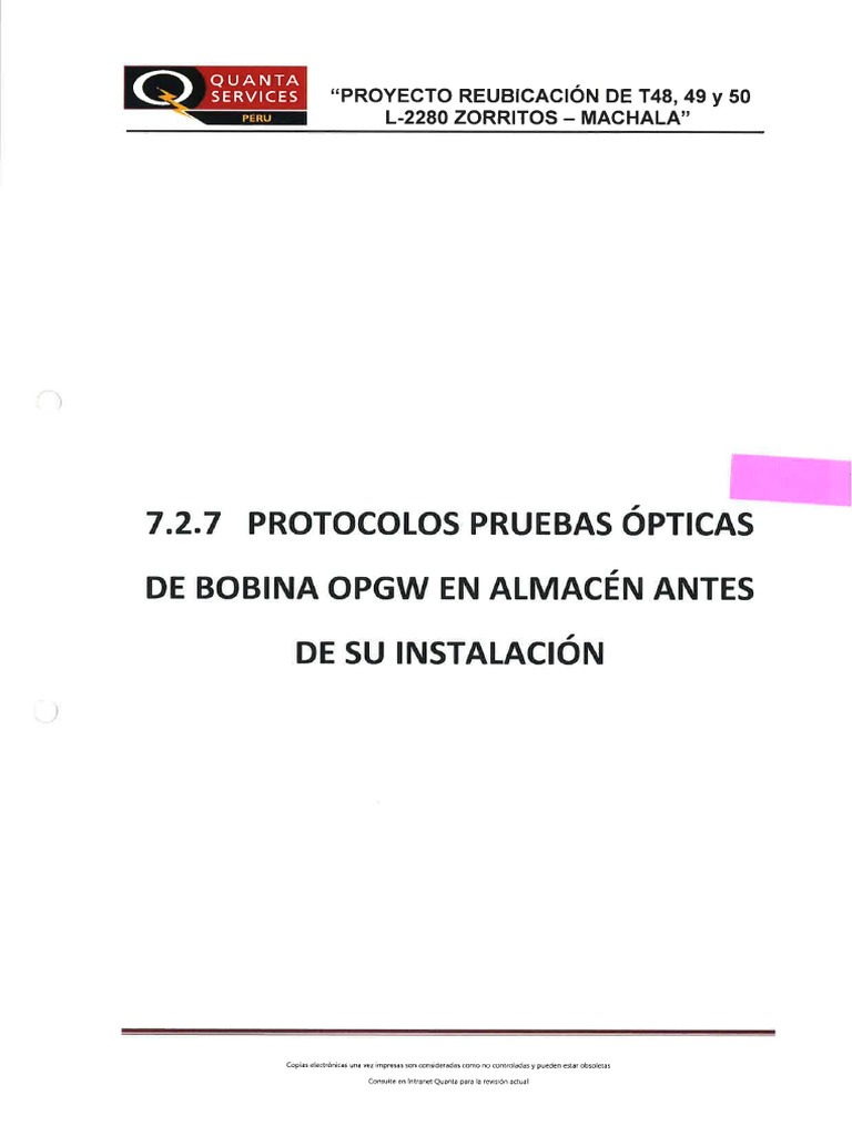 Protocolos de Pruebas Opticas | PDF