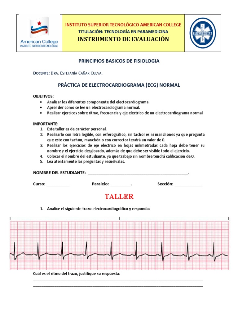 Taller Practico de Ekg | PDF | Electrocardiografia | Electrofisiologia