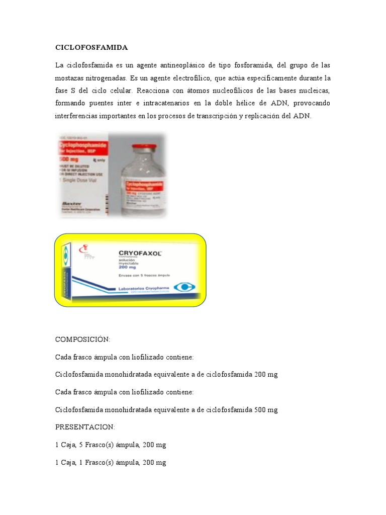 CICLOFOSFAMIDA | PDF | Quimioterapia | Cáncer