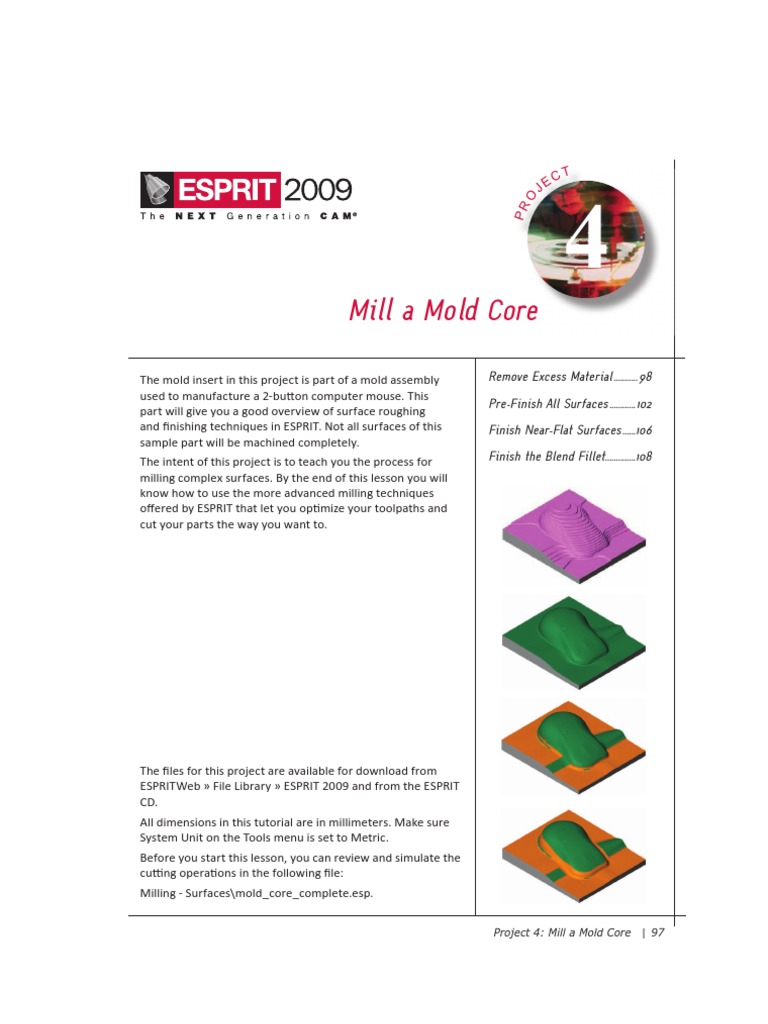 ESPRIT Milling Tutorial 03 | PDF | Machining | Computing And Information Technology