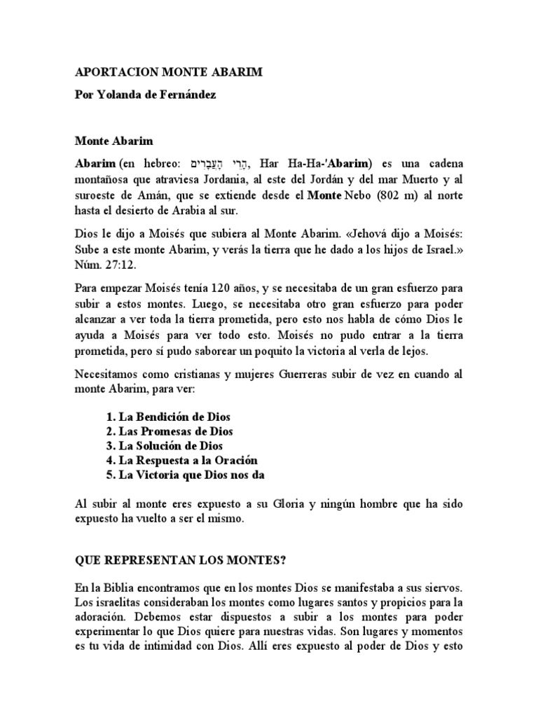 Aportacion Monte Abarim | PDF | Moisés | Dios