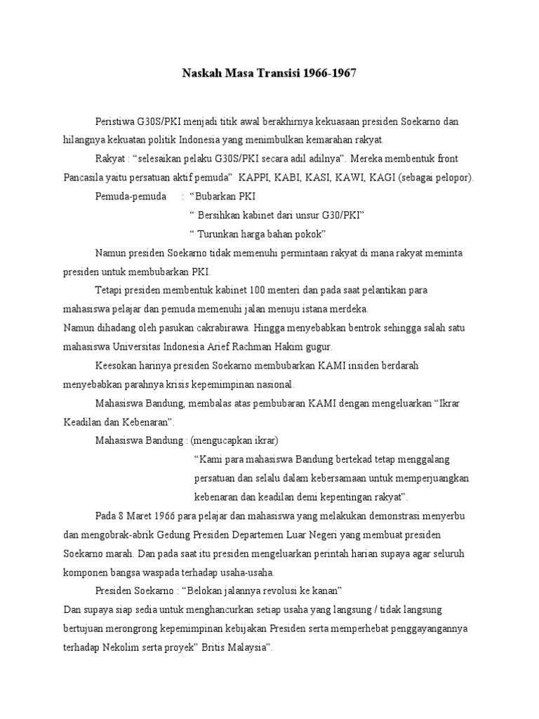 Naskah Masa Transisi 1966 | PDF