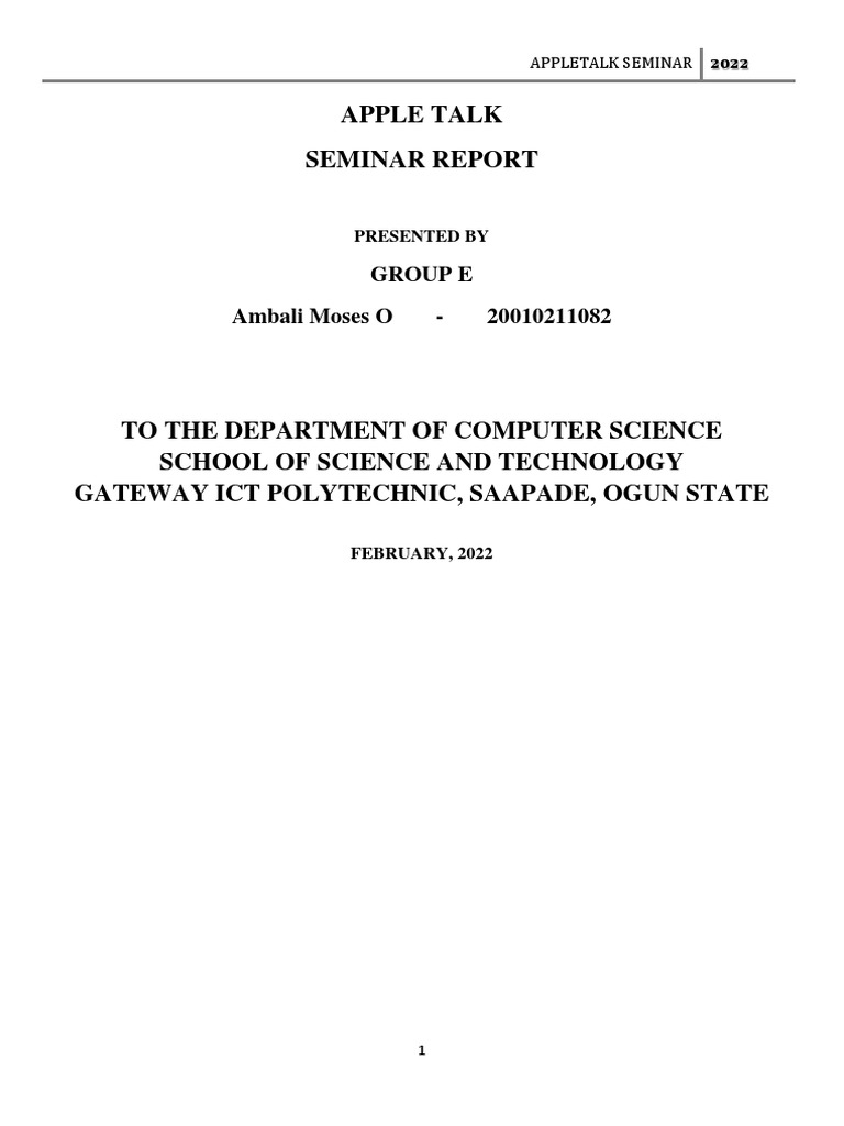 Seminar Apple Talk | PDF | Computer Network | Network Socket