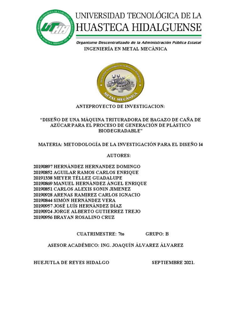 Metodologia - Anteproyecto | PDF | Diseño | Dieta y nutrición