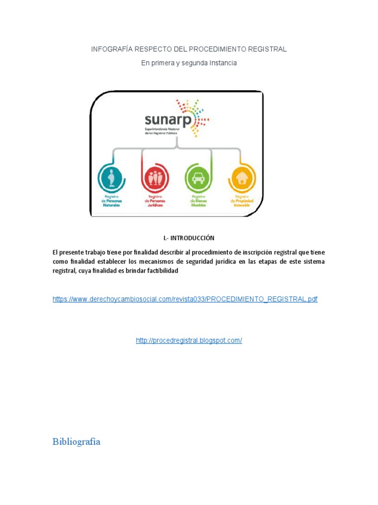 Infografía Respecto Del Procedimiento Registral | PDF | Finanzas y ...