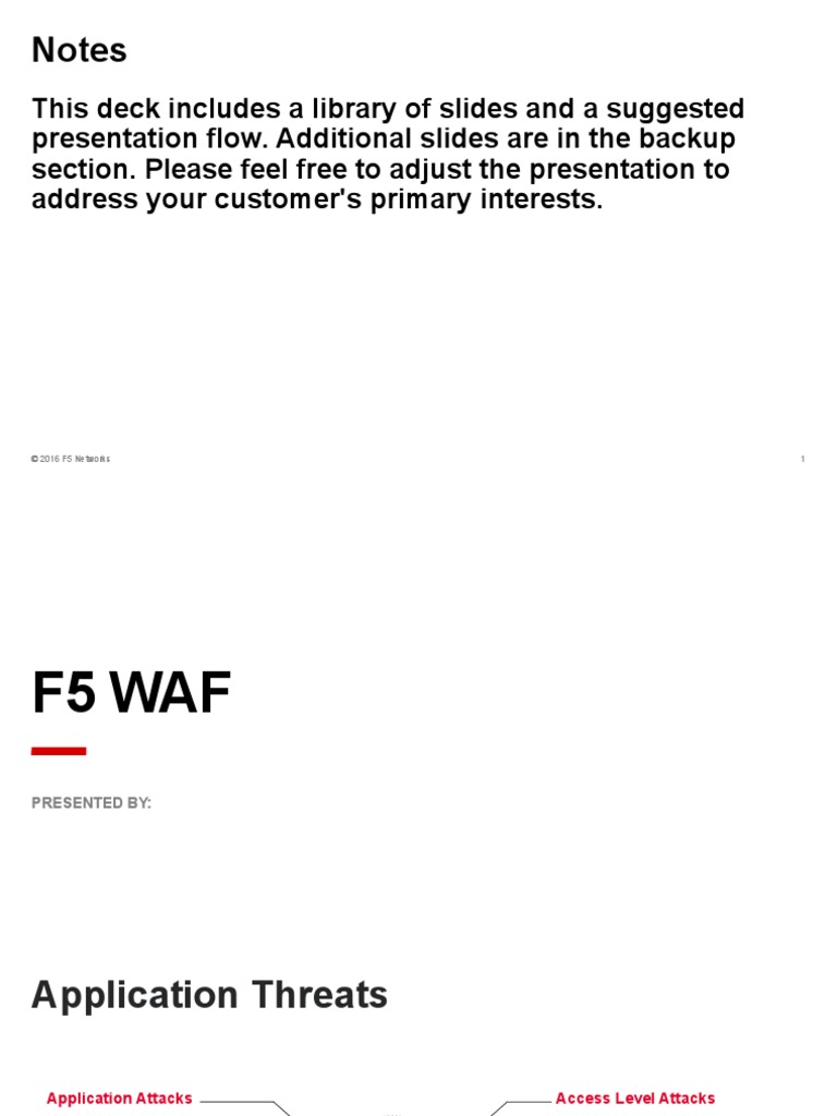 F5 Advanced WAF Customer Deck | PDF | Denial Of Service Attack ...