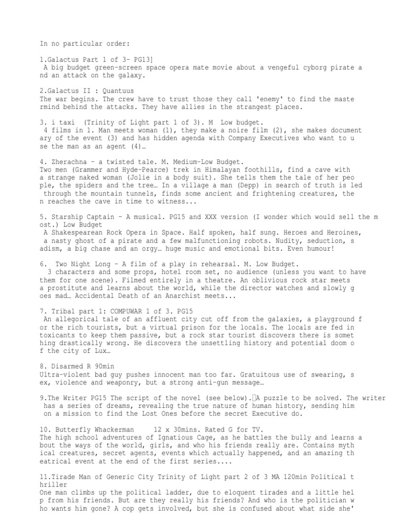 AAA List of Film/tv/theatre Scripts Made by George | PDF | Mystery ...