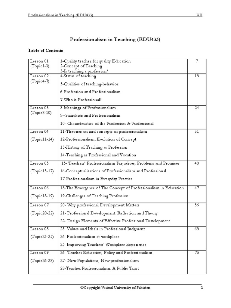 EDU 433 Complete Handout Lessons 1-45 (Topics 1-150) | PDF | Teachers ...