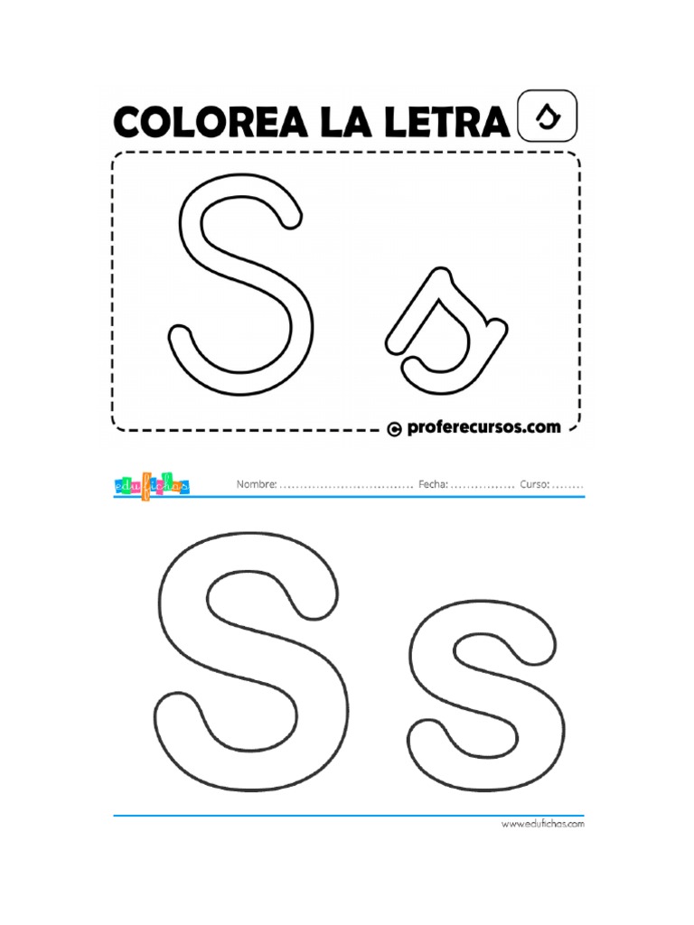 Letra S para Rellenar | PDF