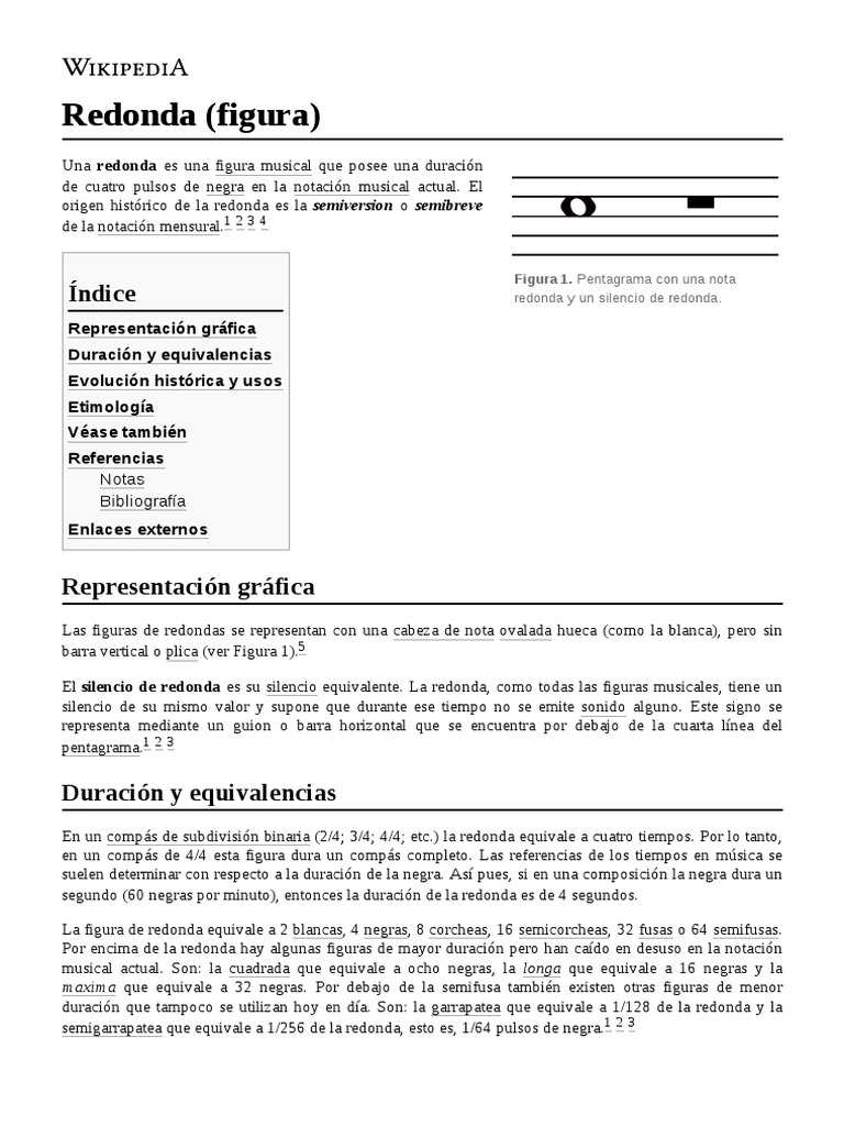 Redonda (Figura) | PDF | Notación musical | Formas musicales