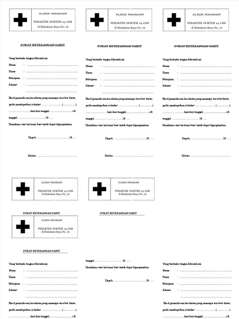 Klinik Mahakam Medical Certificates | PDF