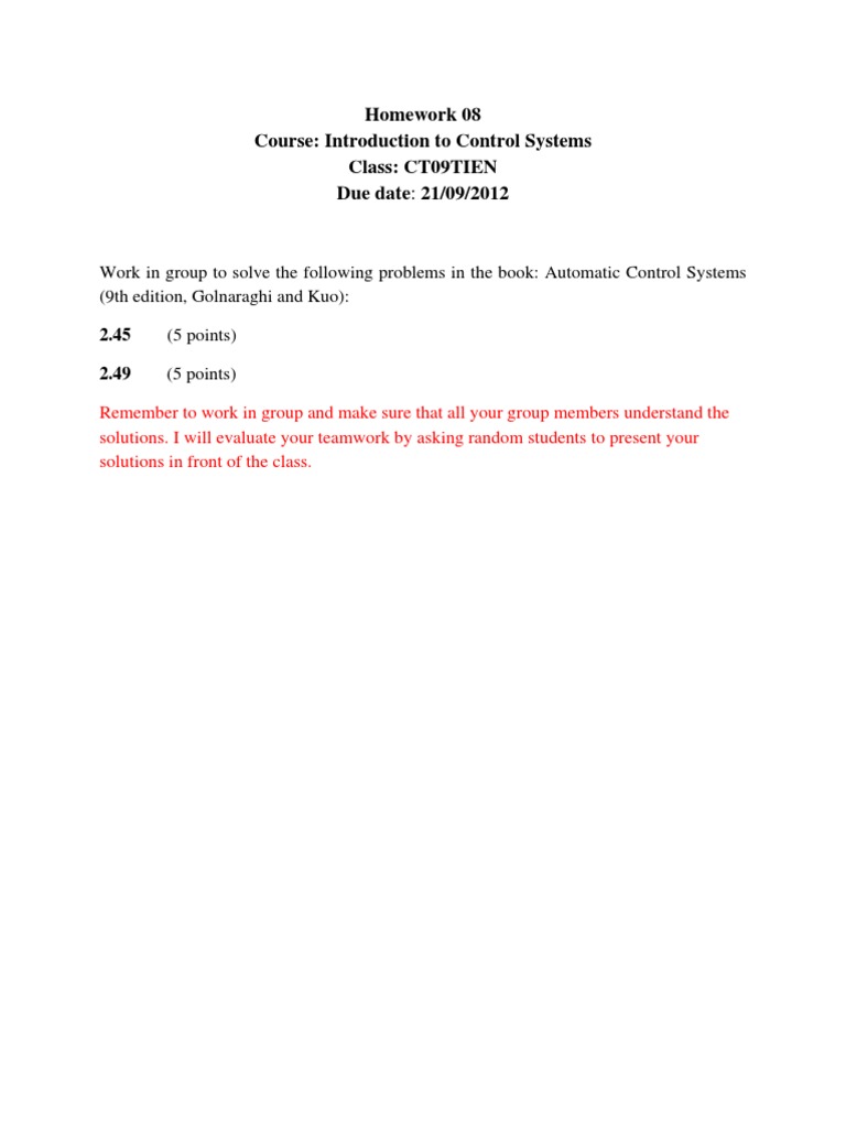 Homework 08 IntroCtrlSys Fall2012 | PDF | Computers