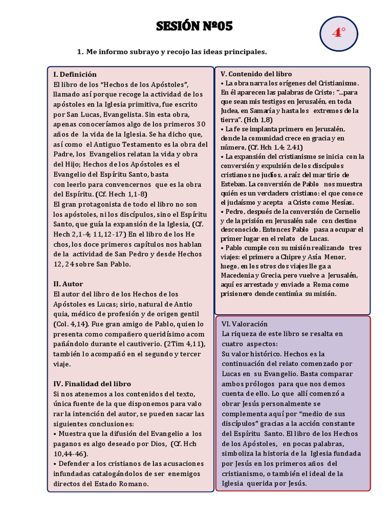 Sesión 5 Conociendo Los Hechos de Los Apóstoles | Descargar gratis PDF | Pablo el apóstol ...