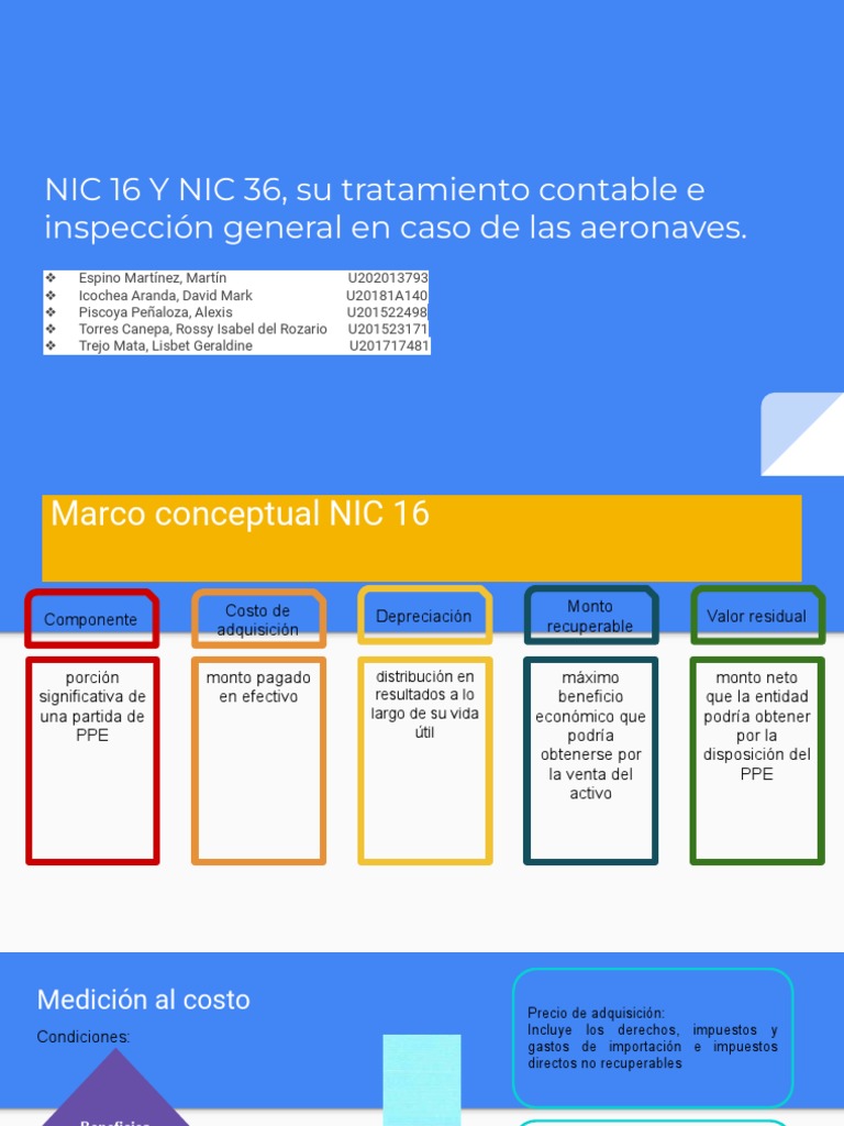 NIC 16 Y NIC 36, Su Tratamiento Contable e Inspección General en Caso ...