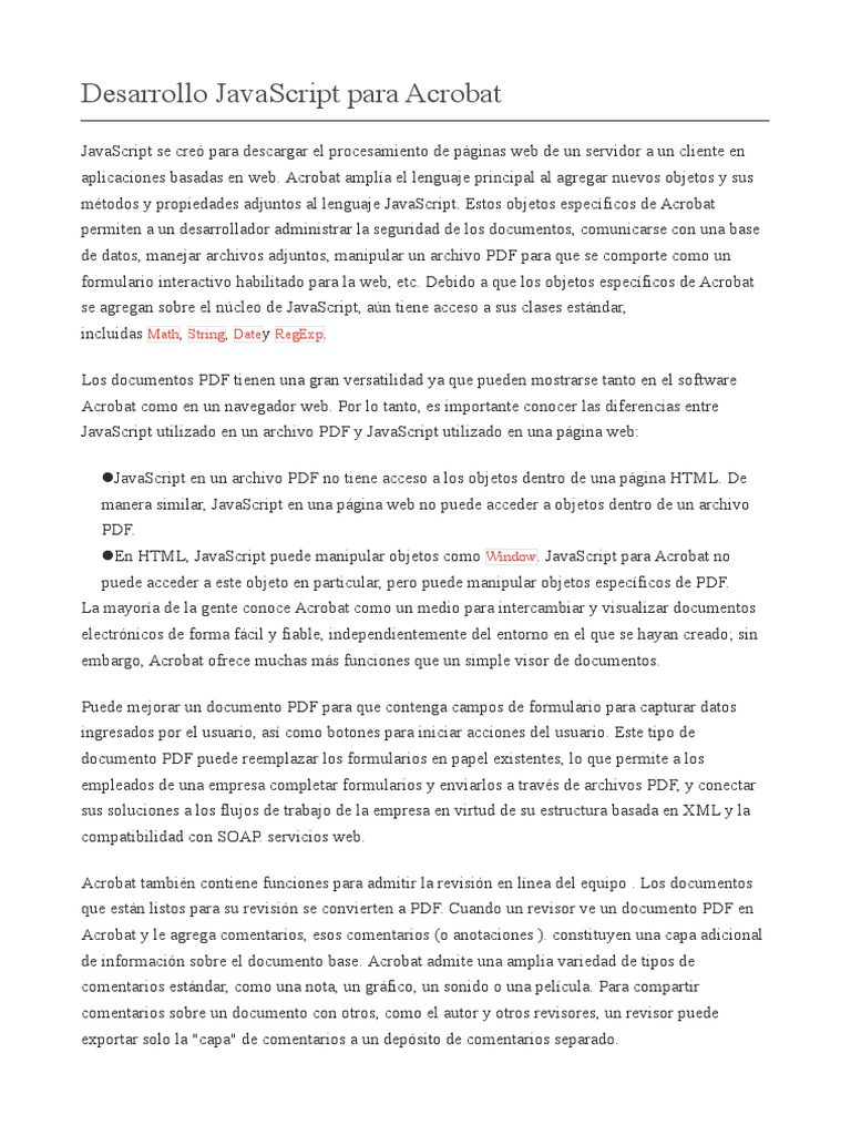 Javascript en Adobe | PDF | Script Java | Página web