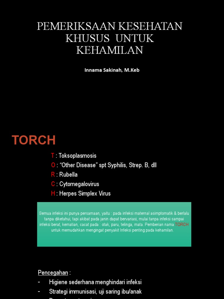 Persiapan Kehamilan Khusus Dan Tes Kehamilan (TORCH, HIV, Hepatitis ...