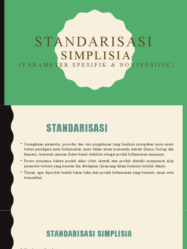 Standarisasi Simplisia | PDF