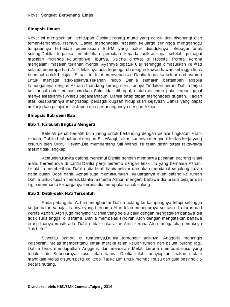 Novel Songket Berbenang Emas Pdf