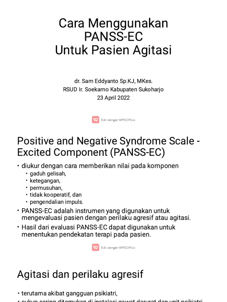 Cara Menggunakan PANSS-EC R4 | PDF