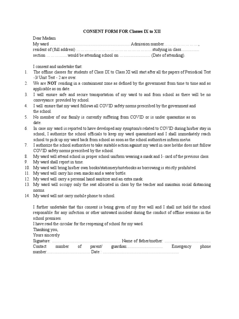 Consent Form (1) | PDF | Pandemic | Epidemics