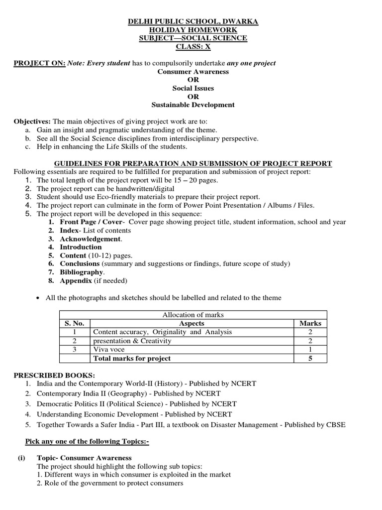 CLASS 10 SOCIAL SCIENCE HHW 2022 - 23 CBSE Project | PDF ...