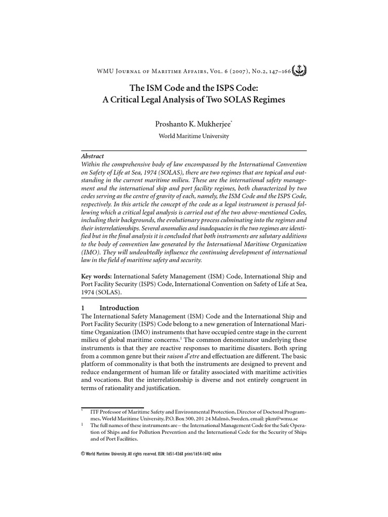 The ISM Code and The ISPS Code | Download Free PDF | Verification And Validation | Audit