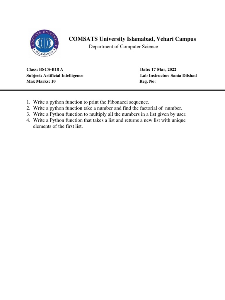 COMSATS University Islamabad, Vehari Campus | PDF