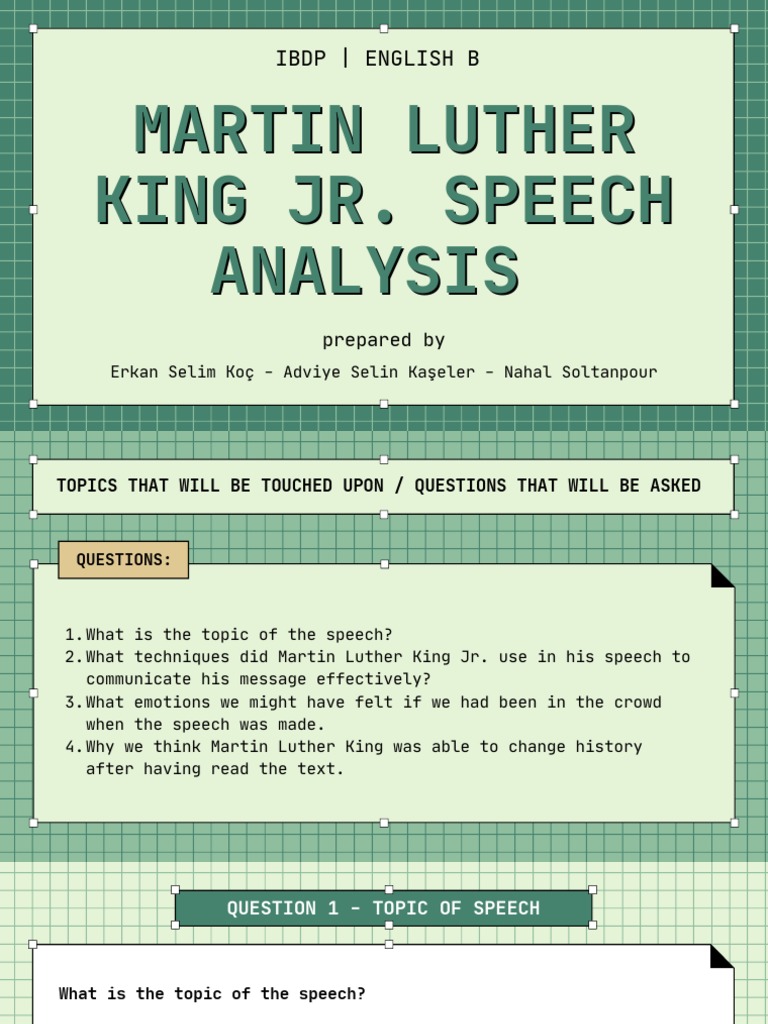 MLK Jr. Speech Analysis | PDF | Martin Luther King Jr.
