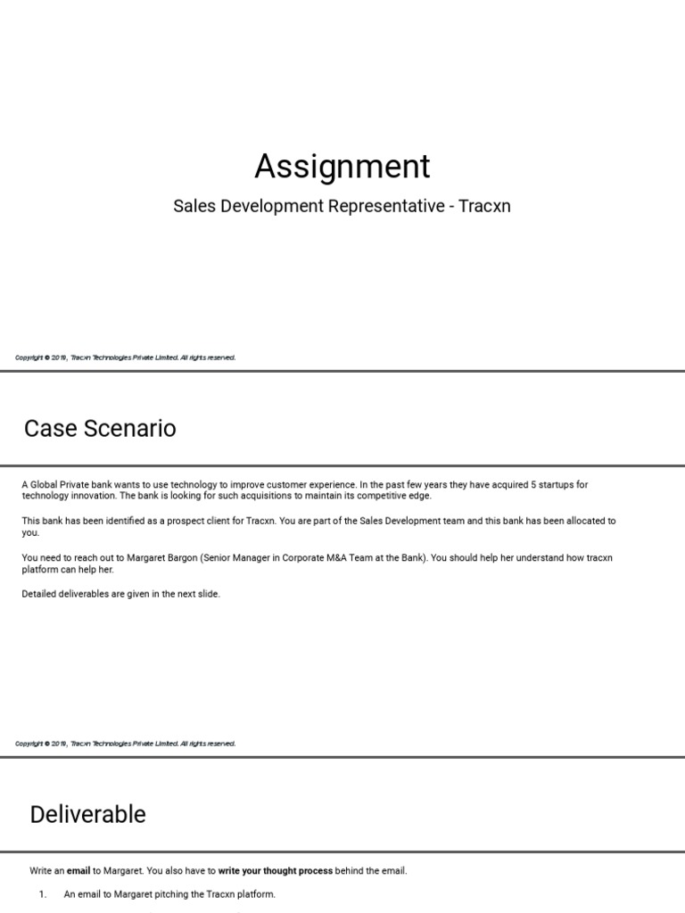 Assignment: Sales Development Representative - Tracxn | PDF | Startup Company | Small Business ...