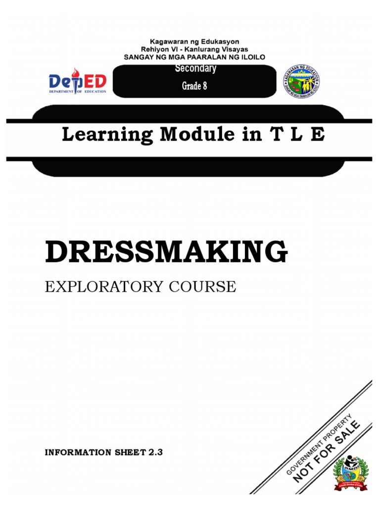 Dressmaking: Learning Module in T L E | PDF | Color | Yellow