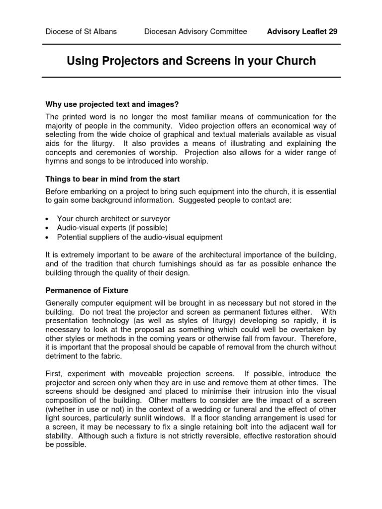 Projectors Leaflet 29 A4 | PDF