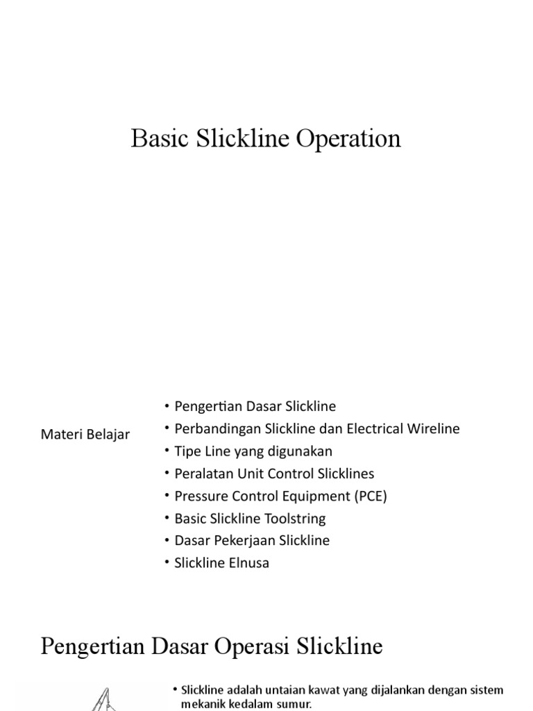 Operasi Dasar Slickline dalam Minyak | PDF