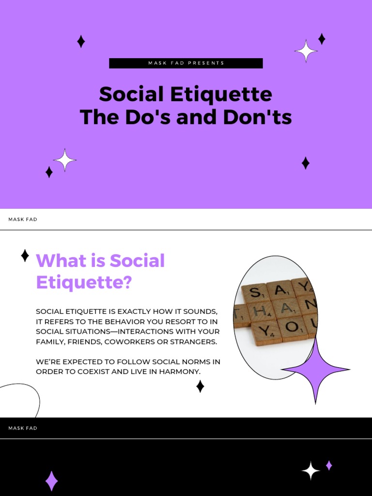 Social Etiquette - Do's and Don'ts | PDF | Etiquette | Psychology