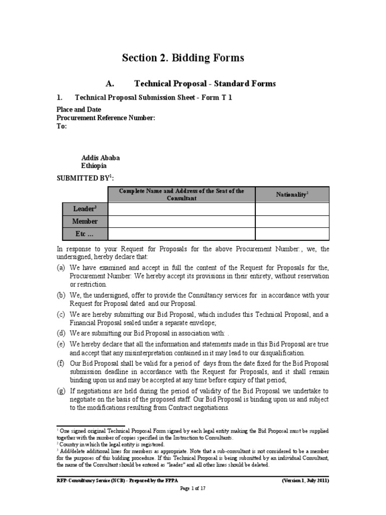 4 Section 4 Bidding Forms | PDF | Revenue | Audit