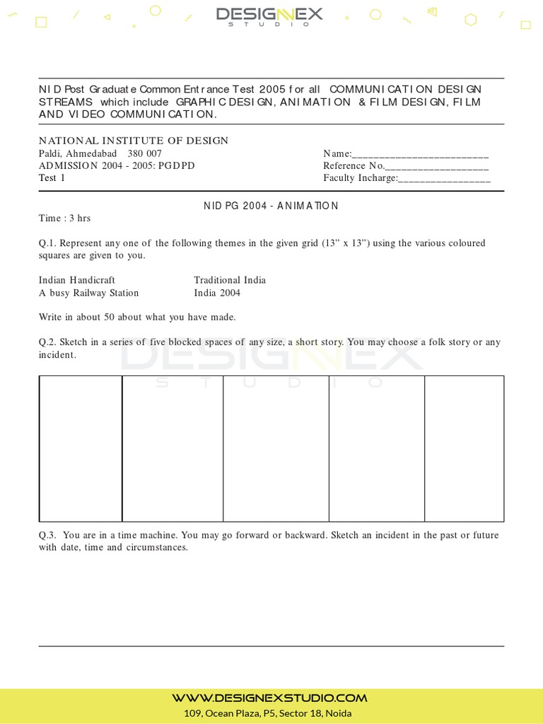 NID MDes Animation | PDF