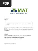 Miller Analogies Practice Test 01 | PDF | Sound | Nature